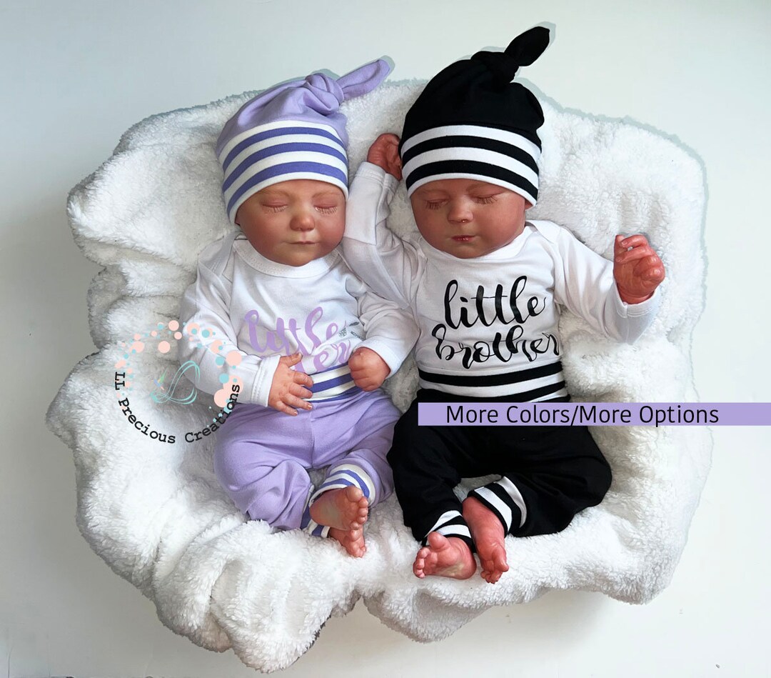 Matching Twin Little Brother Little Sister Outfits Twin Sisters Newborn ...