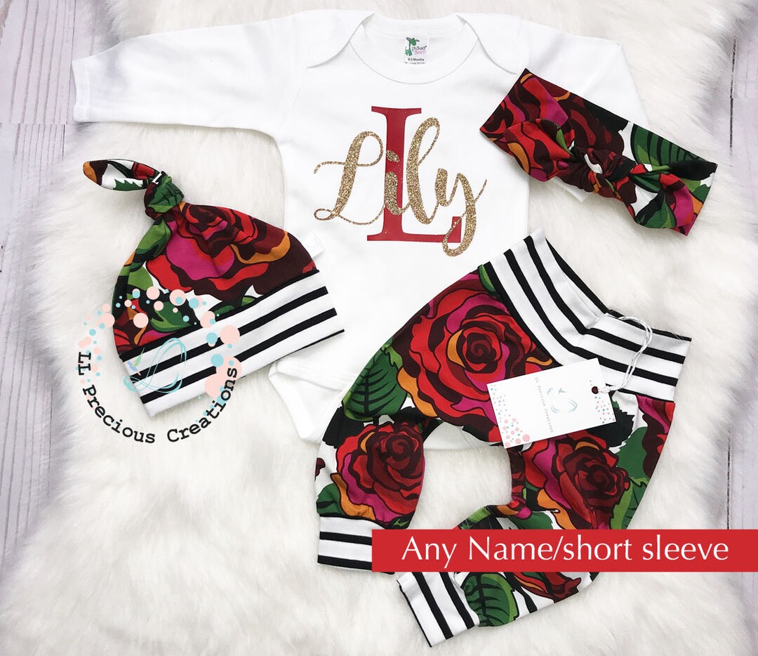Baby Girl Clothes Personalized Organic Newborn Girl Outfit Baby Girl ...