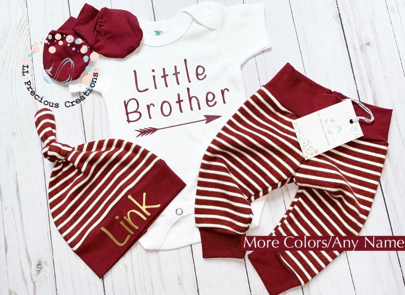 Little Brother Personalized Baby Outfit Newborn Boy Clothes | Etsy