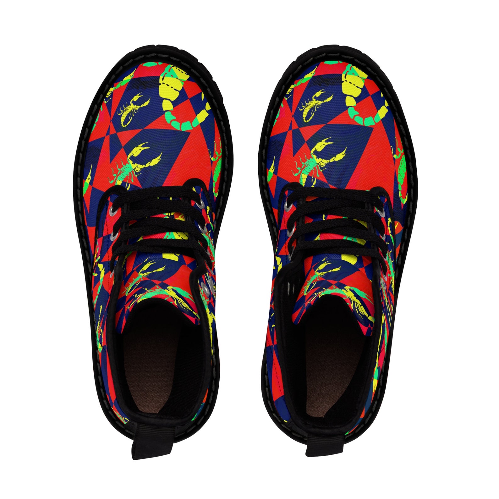 Men's Canvas Boots Red Scorpion Design - Etsy