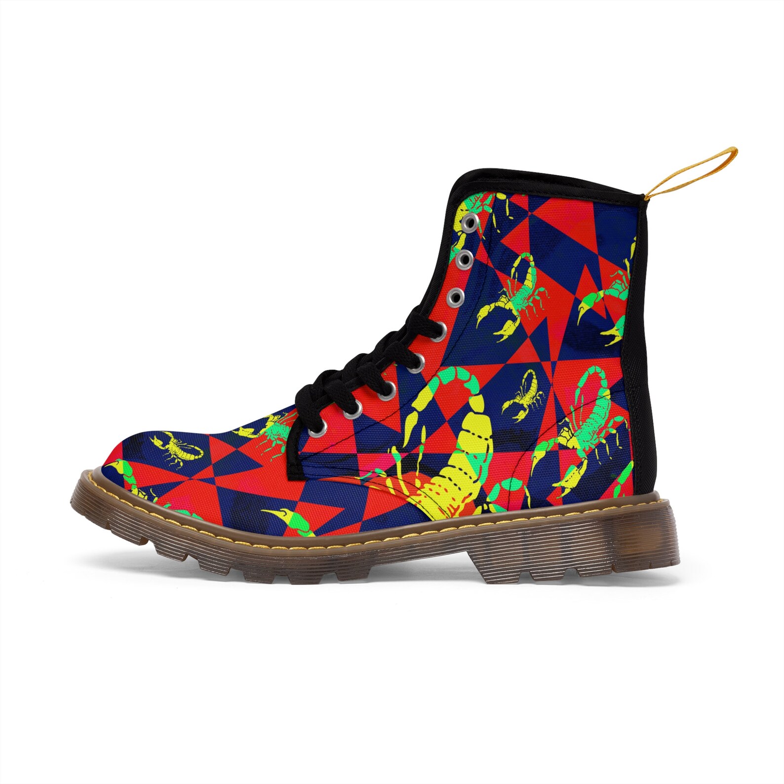 Men's Canvas Boots Red Scorpion Design - Etsy