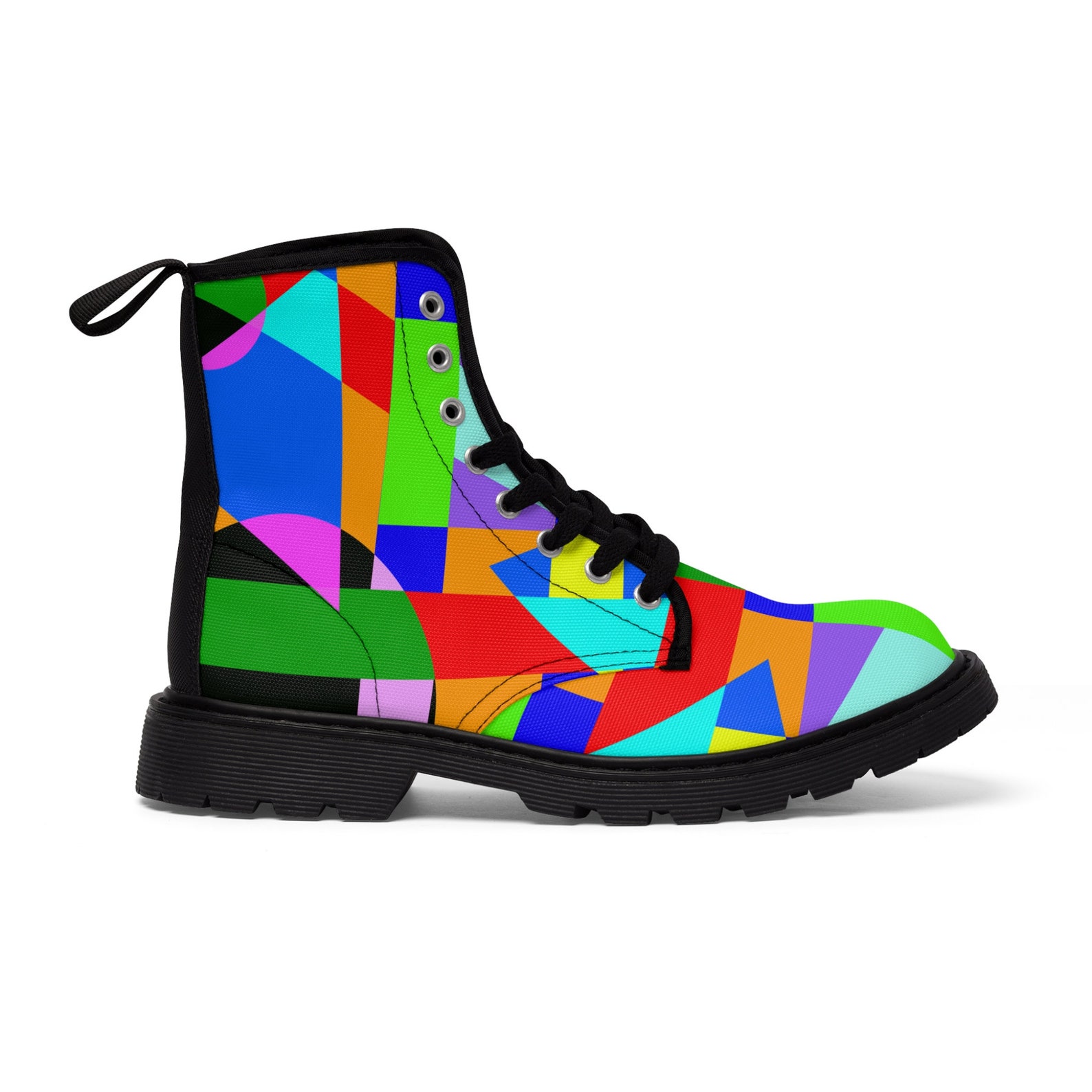 Men's Canvas Boots Abstract Design - Etsy