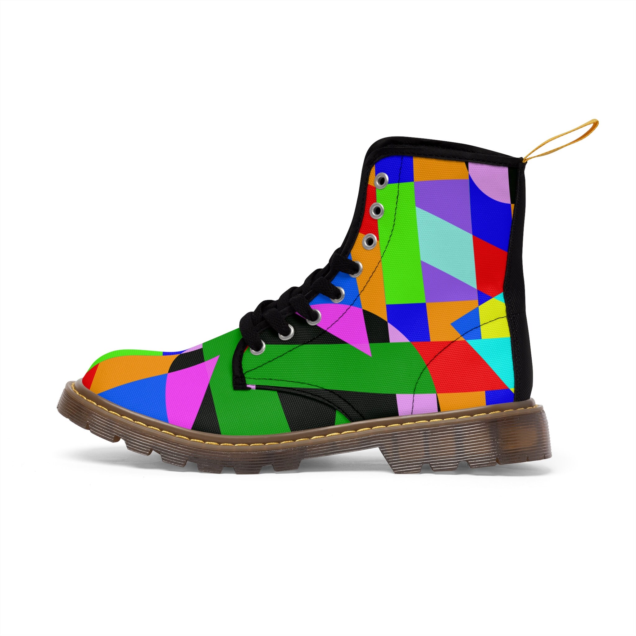 Men's Canvas Boots Abstract Design - Etsy