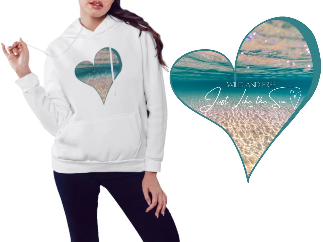 Ocean Lovers White Pullover Hoodie Unisex / Wild and Free Just Like the ...