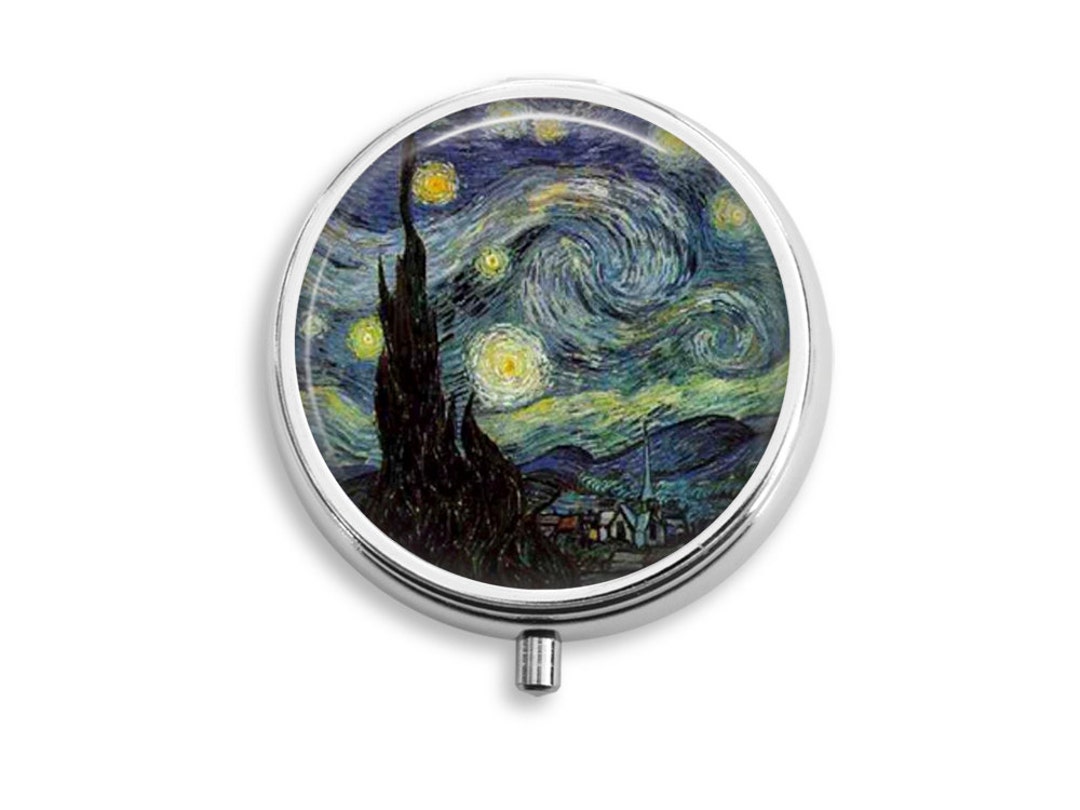 Van Gogh Painting Starry Night Pill Box, Pill Case, Pill Container ...