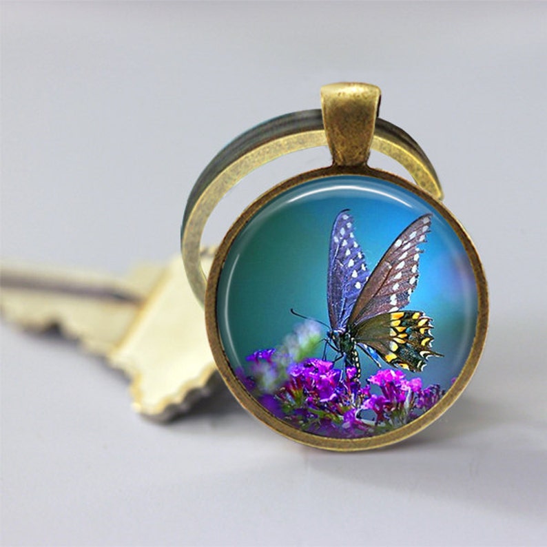 Beautiful Butterfly Glass Pendant Photo Glass Necklace Glass - Etsy