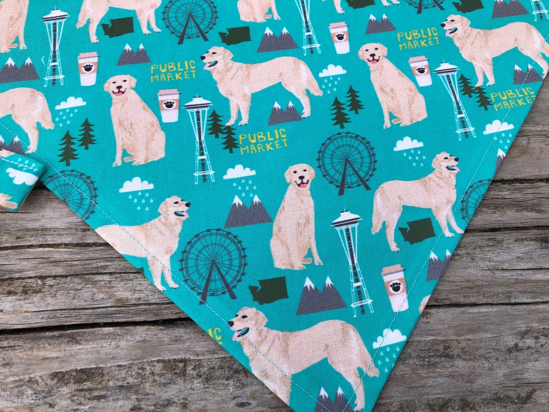 Golden Retriever in Seattle Dog Bandana - Etsy
