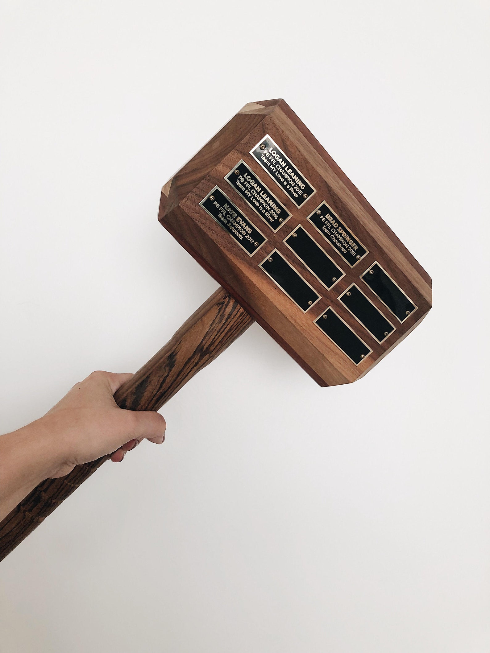 Solid Wood Mini "thor Hammer/mjolnir" Trophy - Etsy