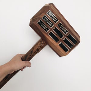 Solid Wood Mini "thor Hammer/mjolnir" Trophy - Etsy