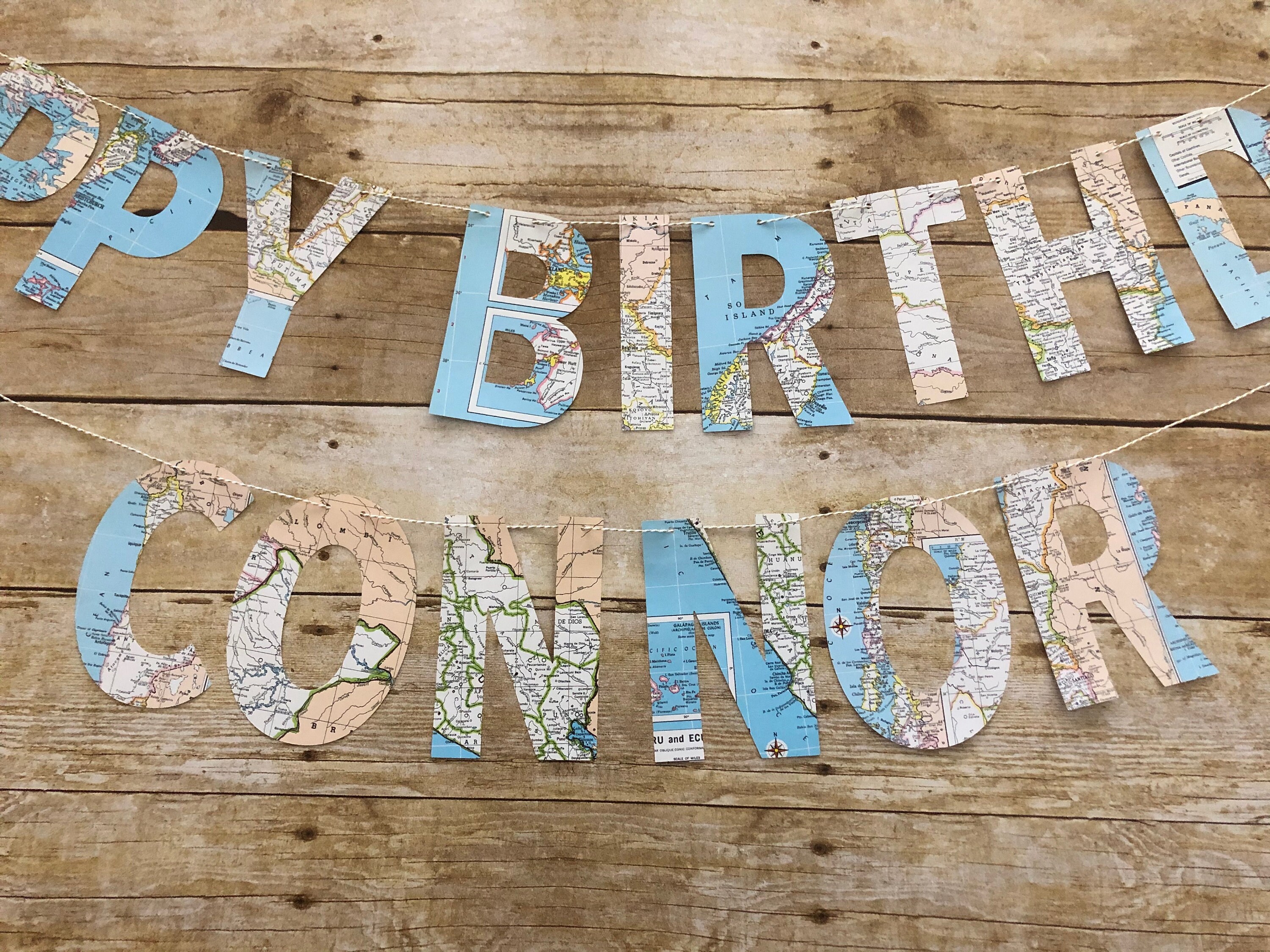 Map Lettering Banner Landkarte Buchstaben Kartenbanner - Etsy Österreich