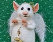 Angel Figurine Mouse With Wings Christmas Decoration Needle - Etsy UK