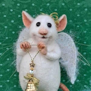 Angel Figurine, Mouse With Wings, Christmas Decoration, Needle Felted ...