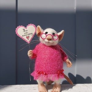 Amazing Mouse Cute Birthday Present, Needle Felted Mouse, Felted Mouse ...