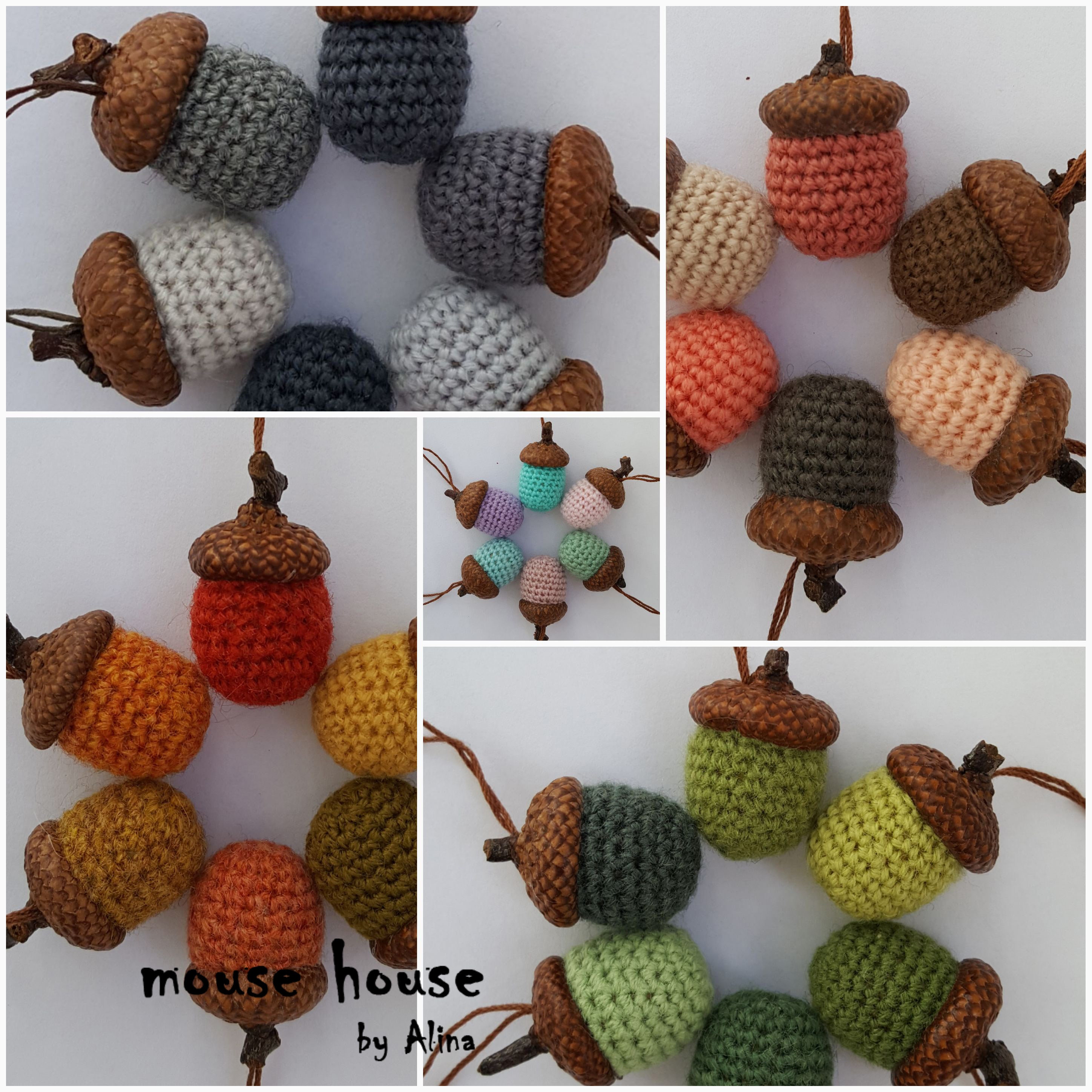 Set of 6 Crochet Wool Acorns Thanksgiving Fall Rustic Decor | Etsy