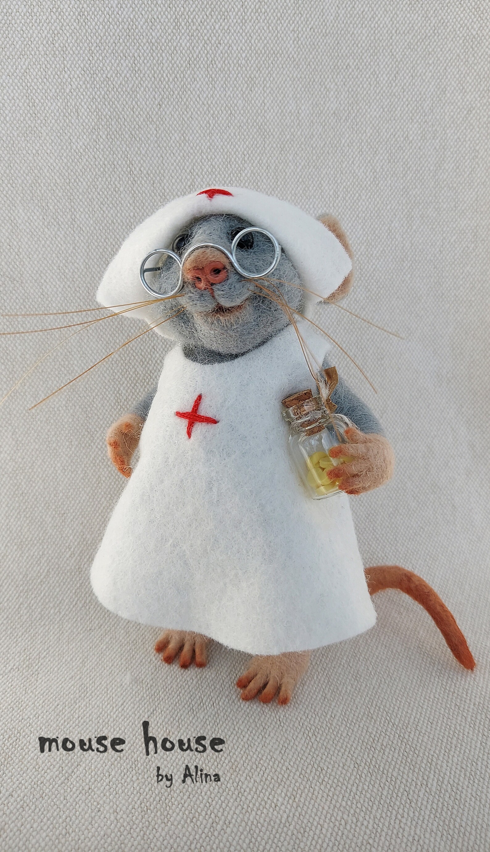 Nurse Mouse Get Well Soon Medical Ornament Felted Mouse - Etsy
