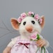 Needle Felted White Mouse With Roses OOAK - Etsy
