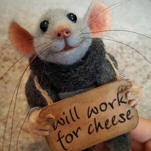Homeless Mouse, Collectible Doll, Felted Mouse, Soft Sculpture, Felted ...