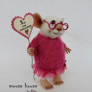 Amazing Mouse Cute Birthday Present, Needle Felted Mouse, Felted Mouse ...
