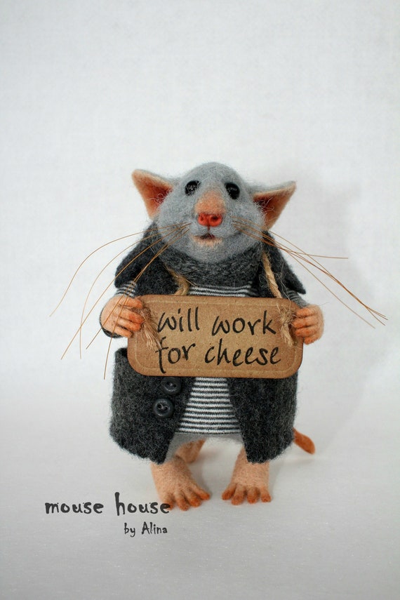 Homeless Mouse Collectible Doll Felted Mouse Soft - Etsy