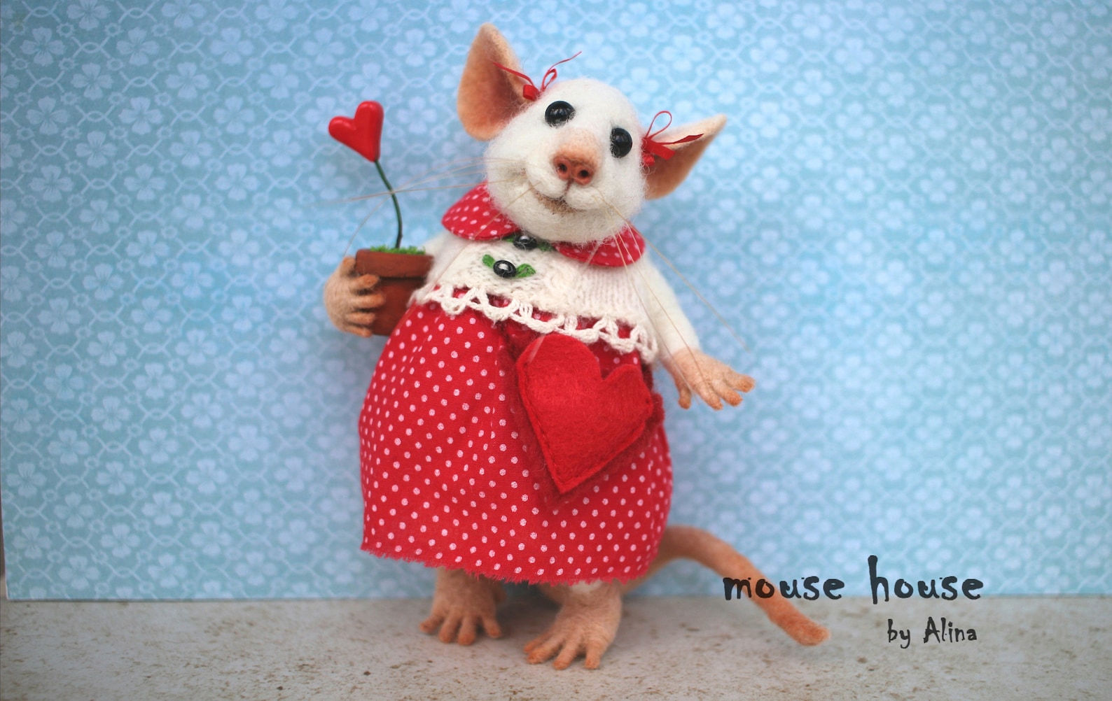 Lovely Mouse With Heart, Cute Gift Idea - Etsy
