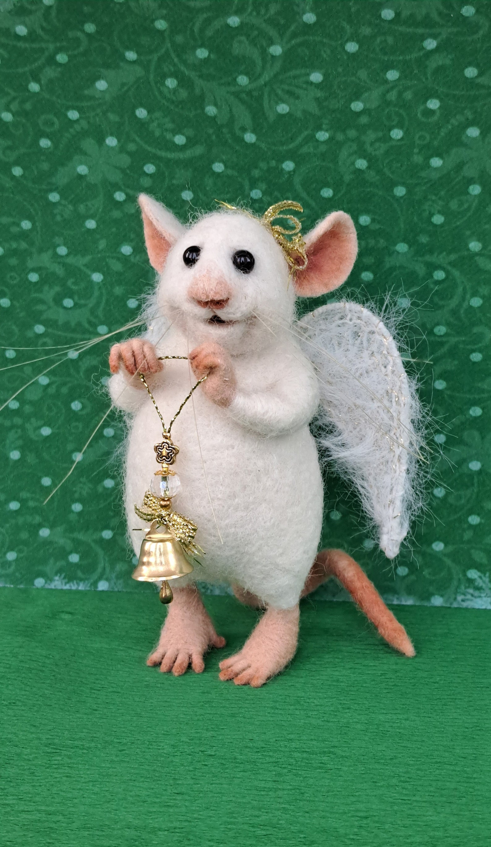 Angel Figurine, Mouse With Wings, Christmas Decoration, Needle Felted ...