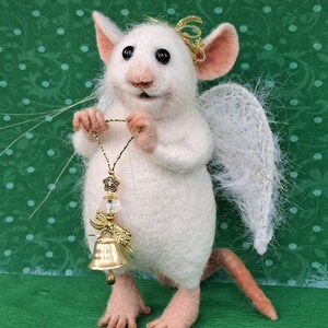 Angel Figurine, Mouse With Wings, Christmas Decoration, Needle Felted ...