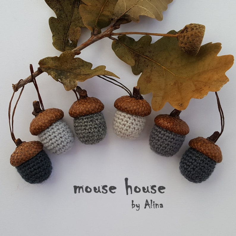 Set of 6 Crochet Wool Acorns Thanksgiving Fall Rustic Decor | Etsy