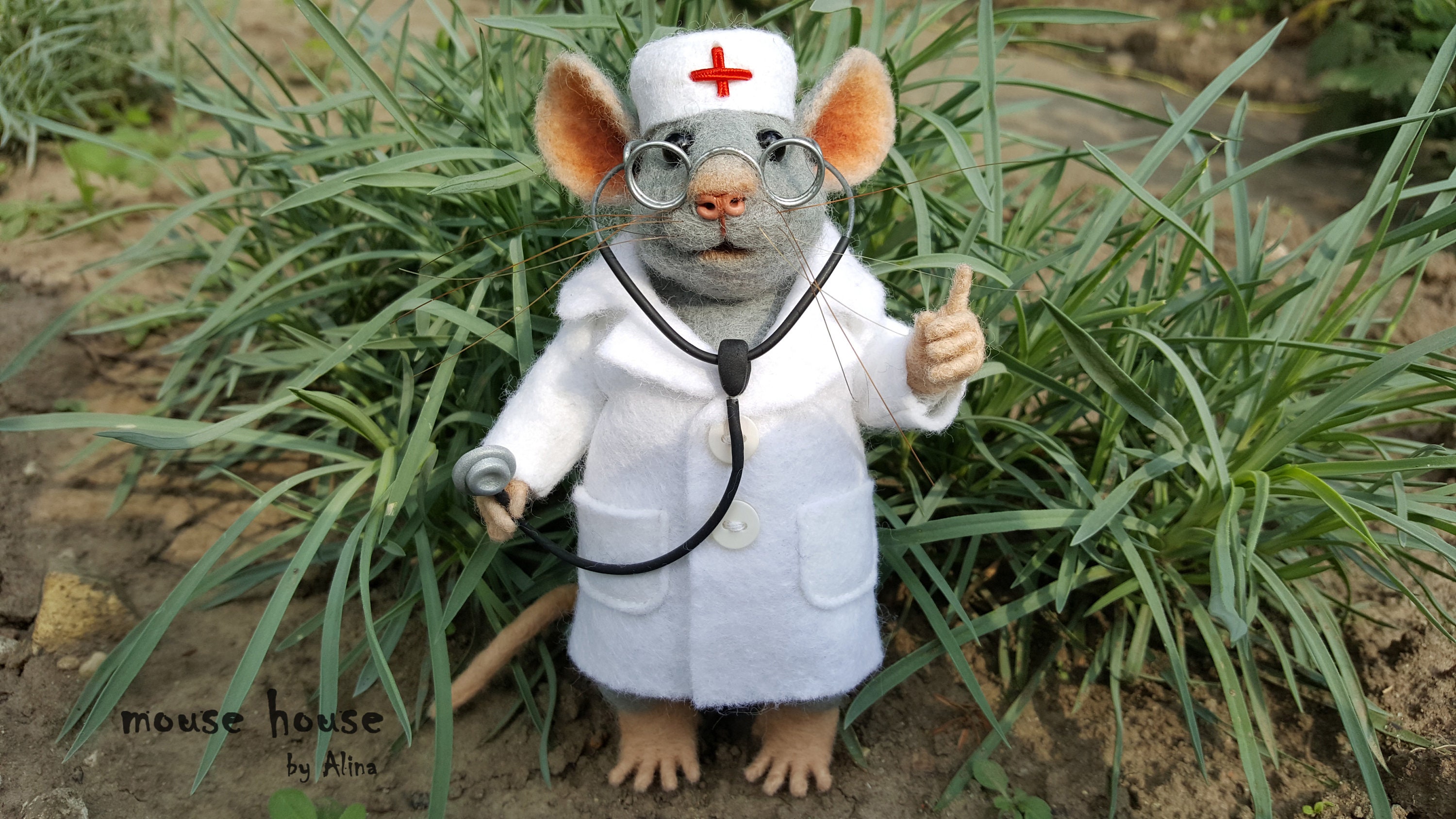 Needle Felted Doctor Mouse With Stethoscope Physician Gift for - Etsy