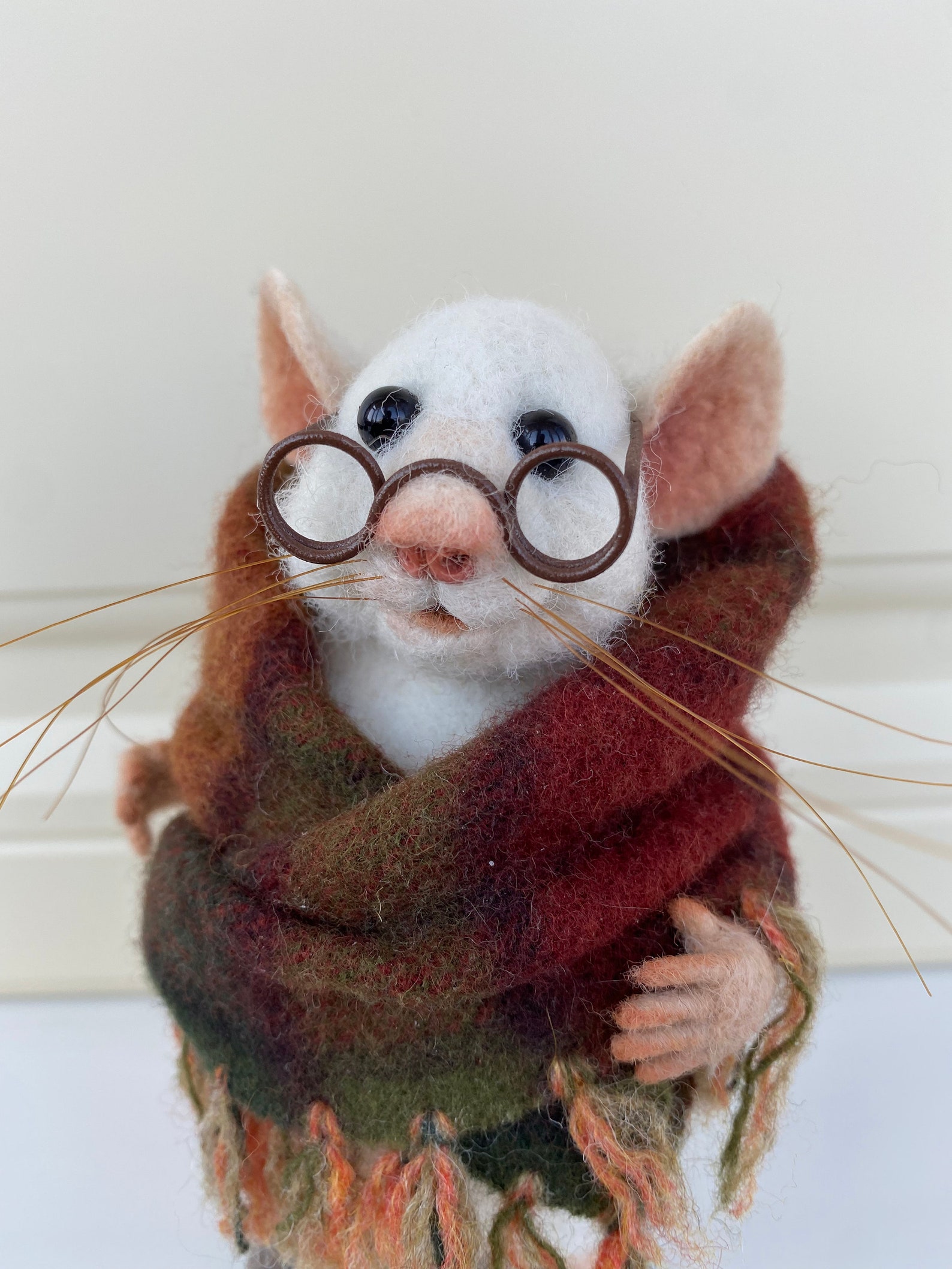 Felted Mouse Granny Mouse Soft Sculpture Art Doll Needle - Etsy
