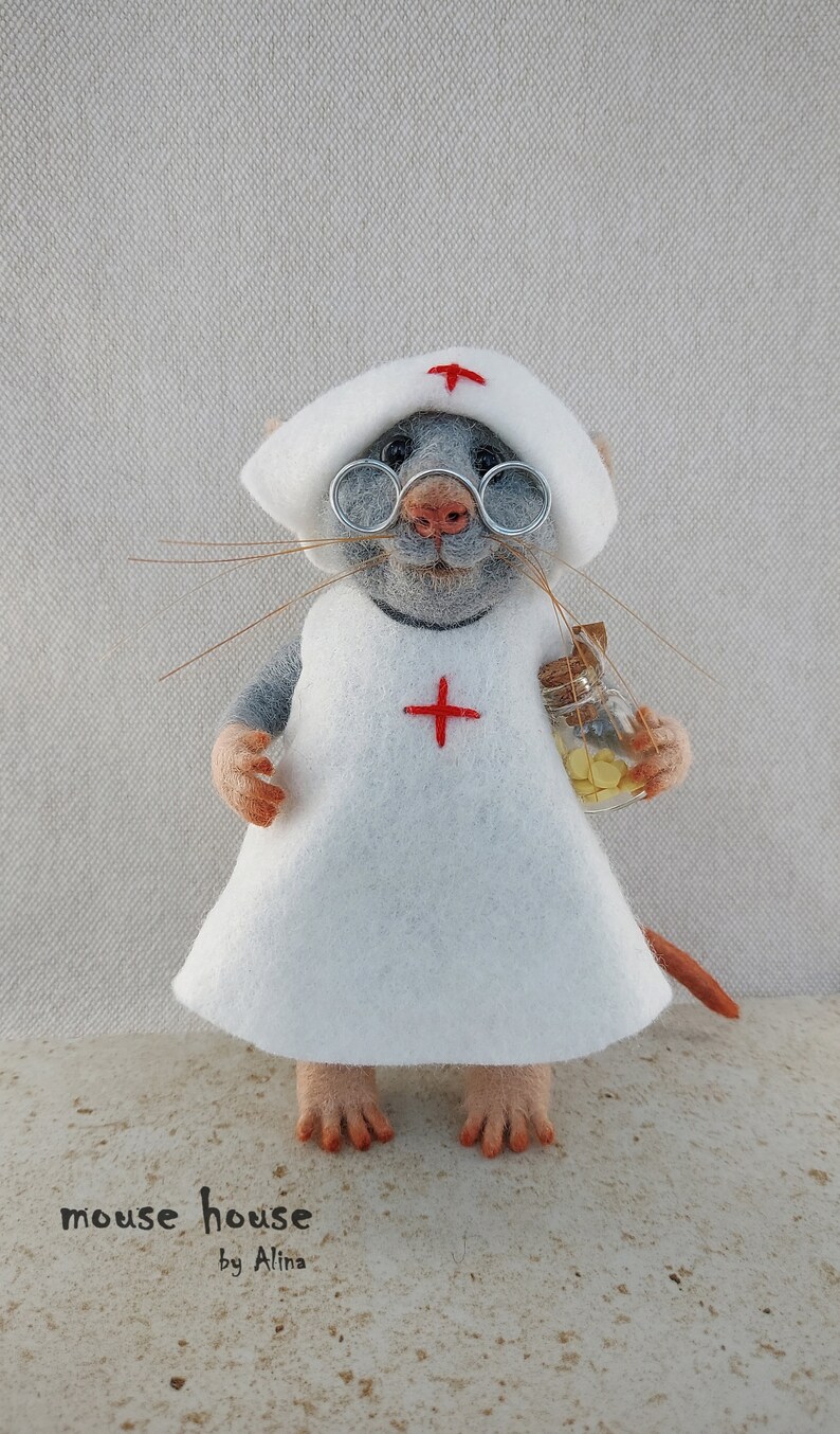 Nurse Mouse Get Well Soon Medical Ornament Felted Mouse - Etsy