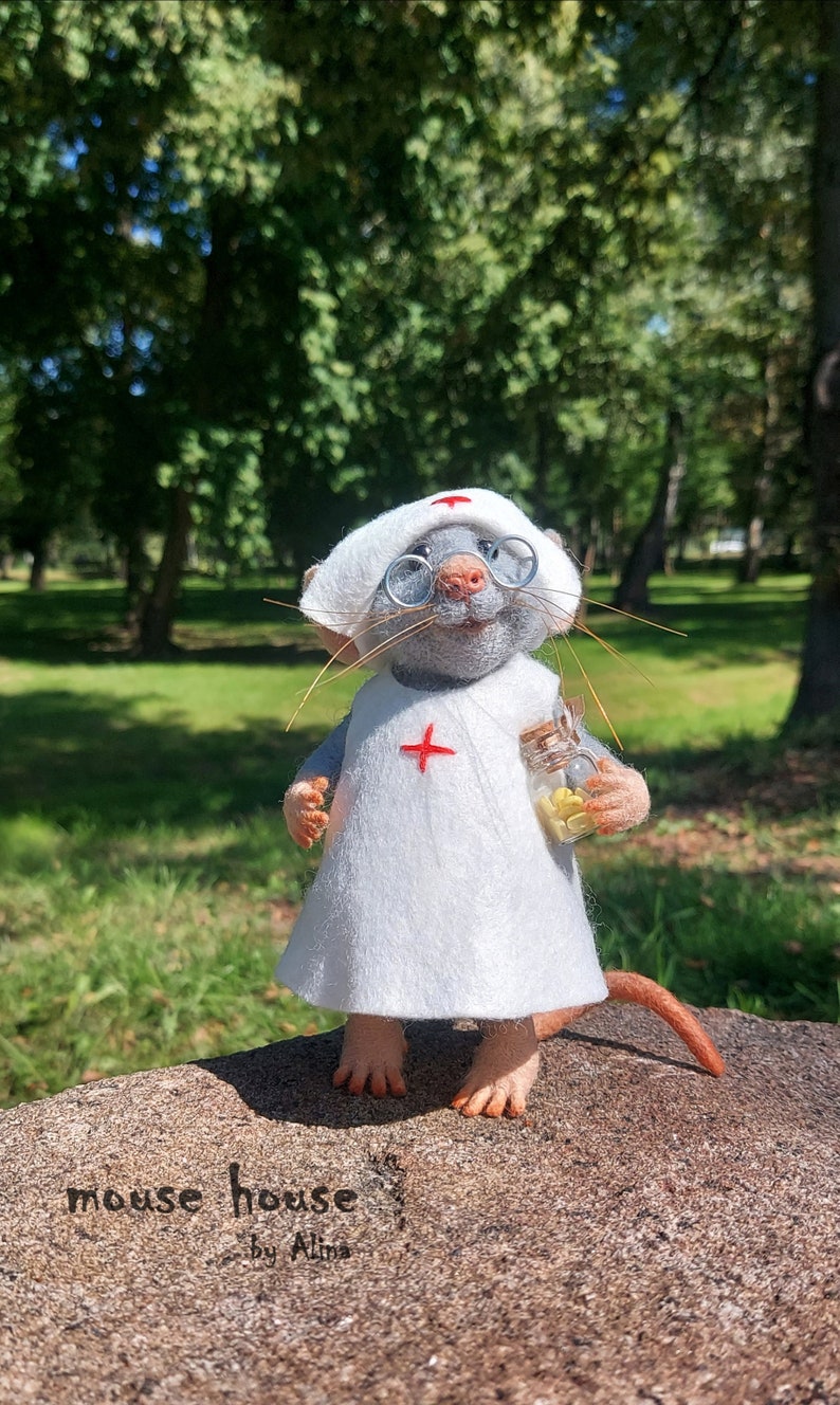 Nurse Mouse Get Well Soon Medical Ornament Felted Mouse - Etsy