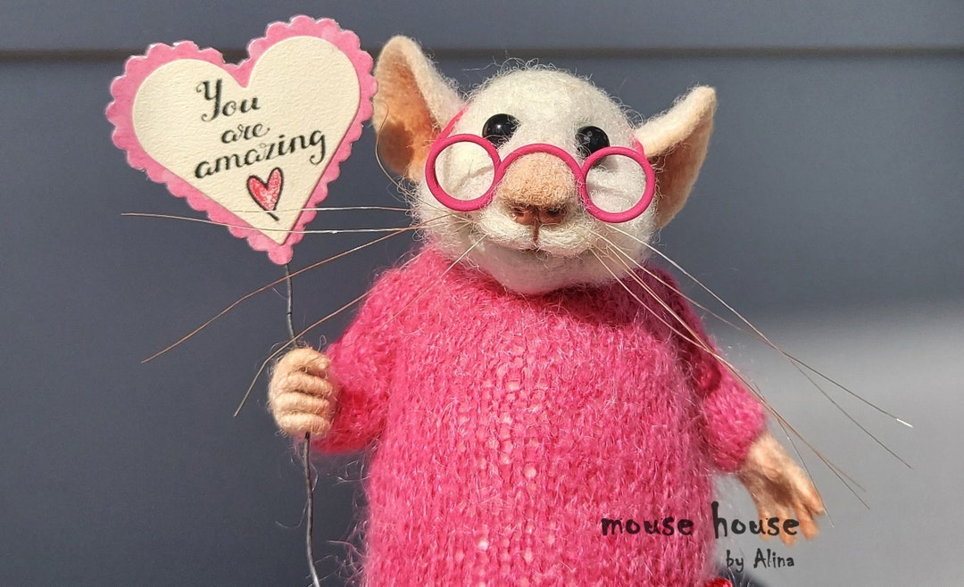 Amazing Mouse Cute Birthday Present, Needle Felted Mouse, Felted Mouse ...