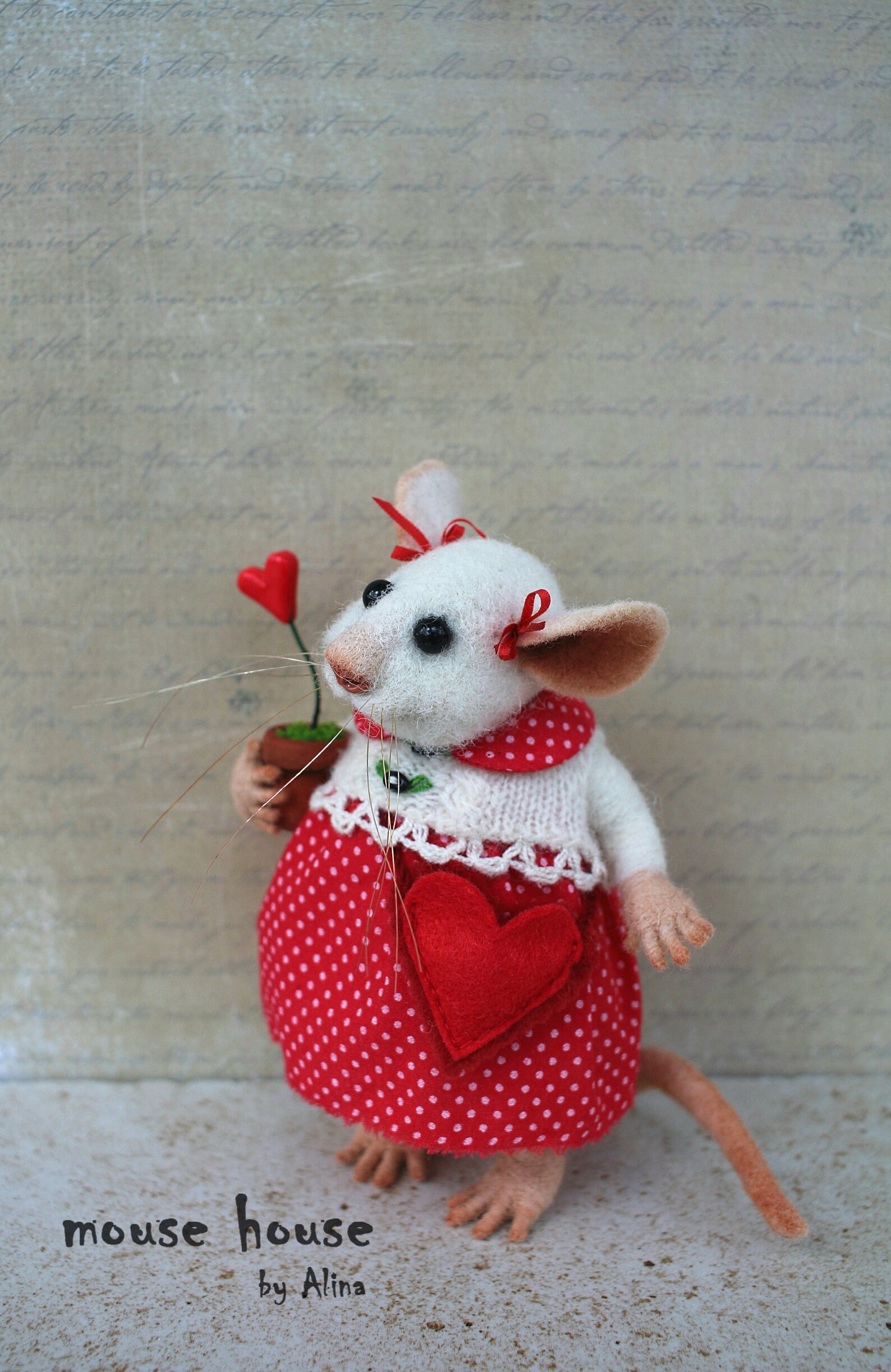 Lovely Mouse With Heart Cute Gift Idea | Etsy