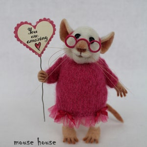 Amazing Mouse Cute Birthday Present, Needle Felted Mouse, Felted Mouse ...