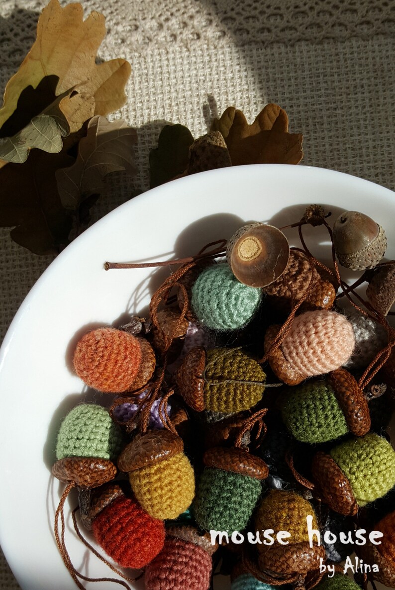 Set of 6 Crochet Wool Acorns Thanksgiving Fall Rustic Decor | Etsy