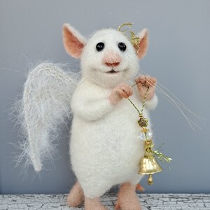 Angel Figurine, Mouse With Wings, Christmas Decoration, Needle Felted ...