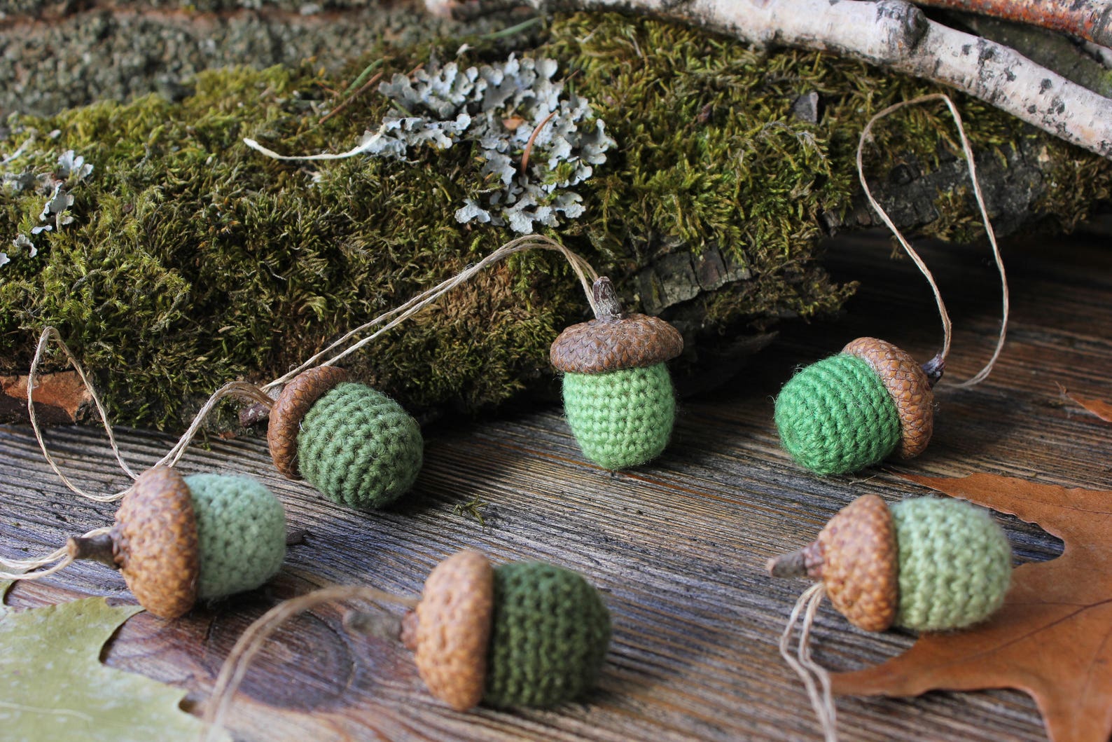 Set of 6 Crochet Wool Acorns Thanksgiving Fall Rustic Decor | Etsy