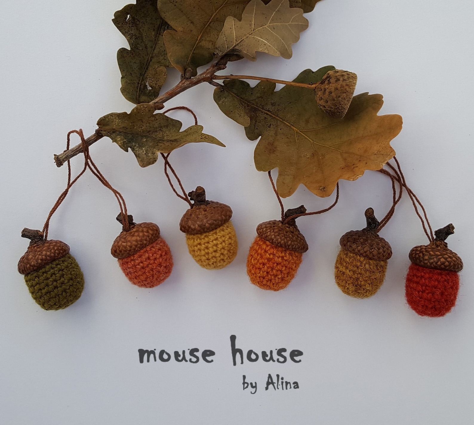 Set of 6 Crochet Wool Acorns Thanksgiving Fall Rustic Decor - Etsy