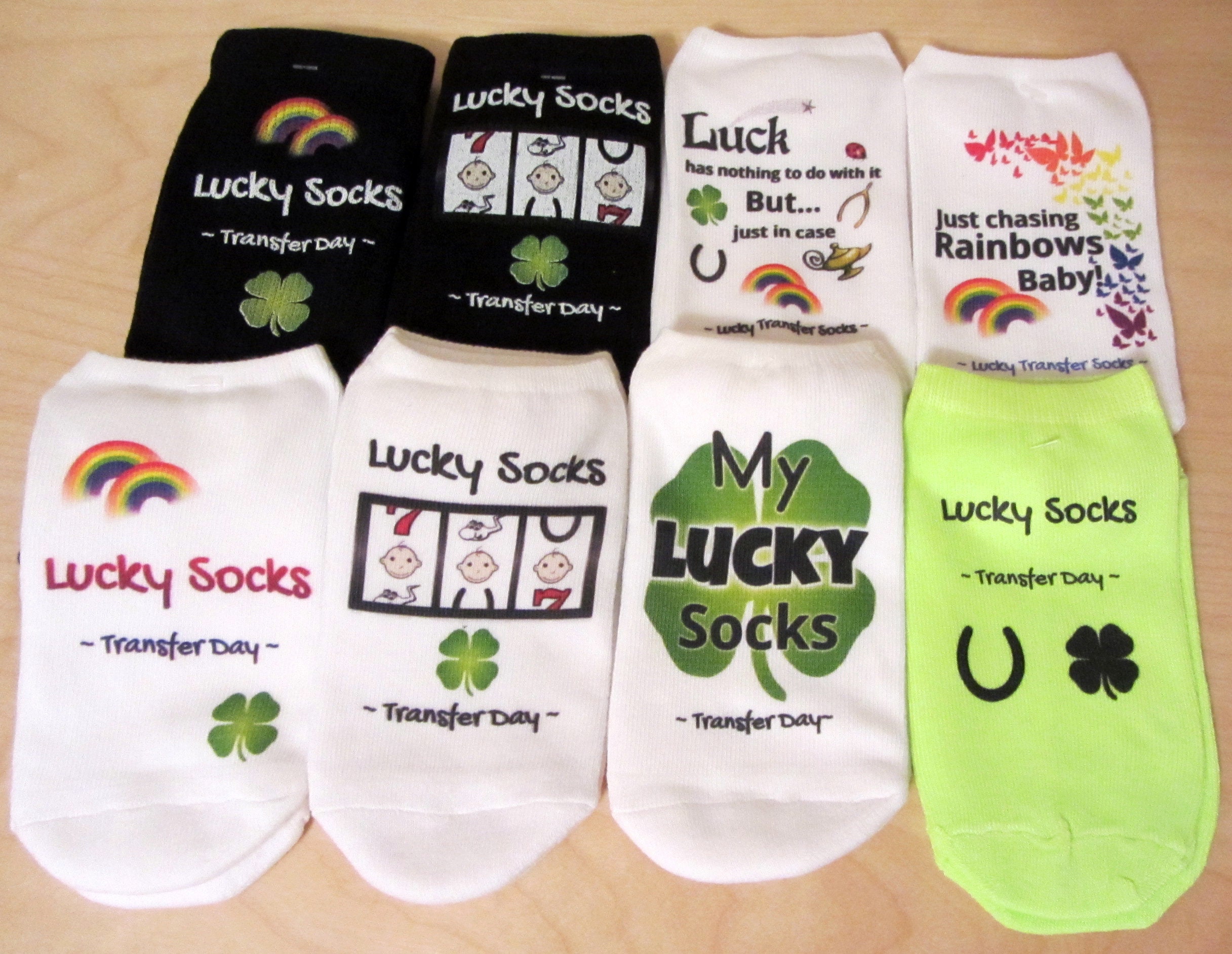 IVF Socks Positive Thoughts pink IVF Lucky Transfer Socks | Etsy