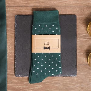 Emerald Polka Dot Dress Socks for Men: Combed Cotton Groomsmen Socks - Etsy