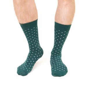 Emerald Polka Dot Dress Socks for Men: Combed Cotton Groomsmen Socks - Etsy
