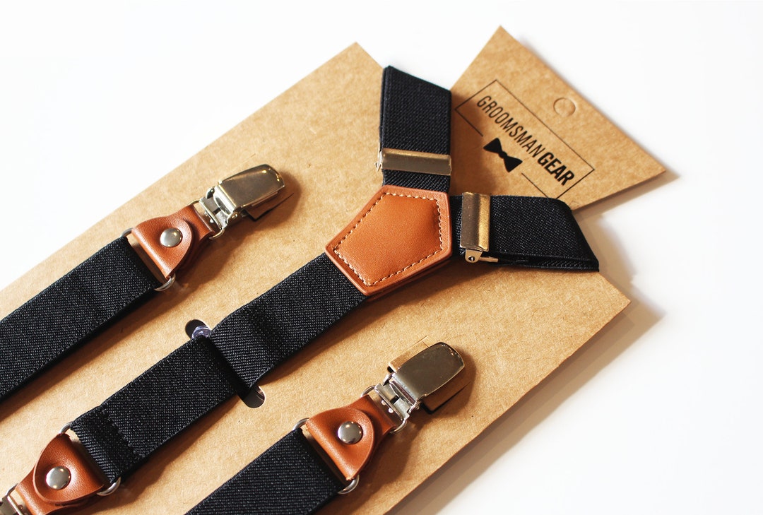 Men's Black Suspenders | Premium Men's Suspenders Perfect for Groomsmen ...
