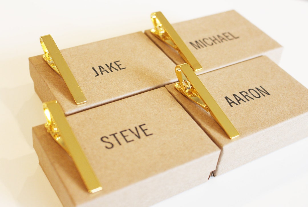 Groomsmen Tie Clips | Gold Tie Bar Perfect for Groomsmen Gift or ...