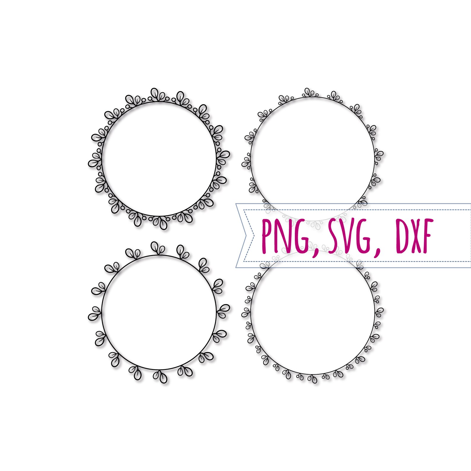 Round Frame Svg. Circle Border Svg. Wedding Decor Dxf. Round | Etsy