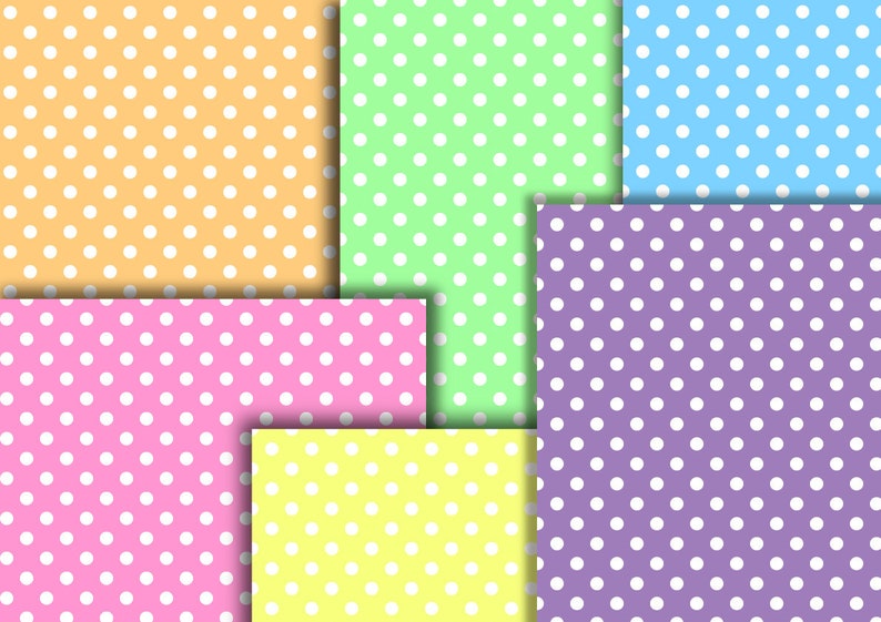 12 Easter digital paper. Easter seamless pattern. Polka dot | Etsy