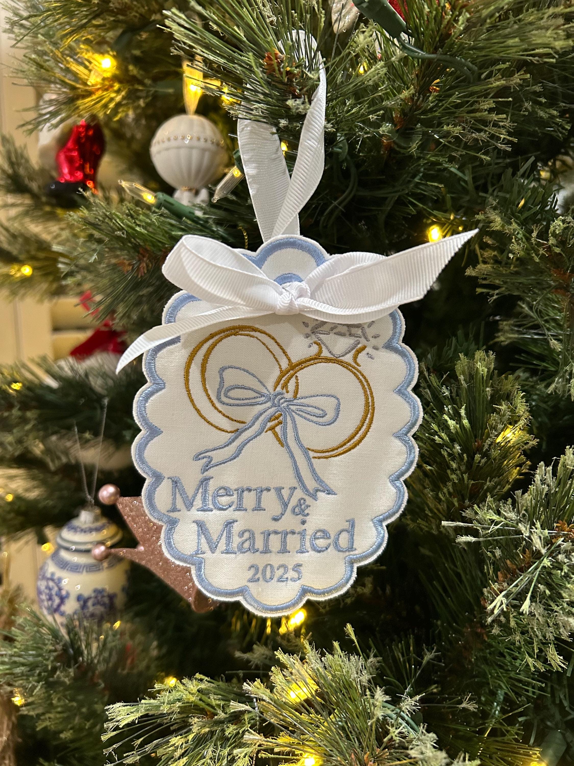 Keepsake Ornament, Embroidered Ornament, Wedding Ornament, First ...