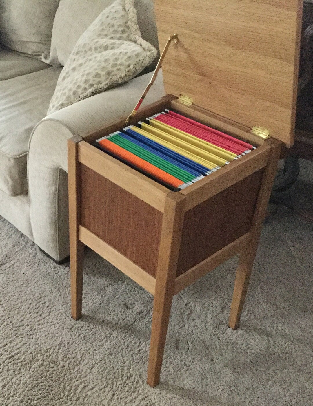 File Stand/ White Oak Hanging File Stand/work From Home Furniture - Etsy