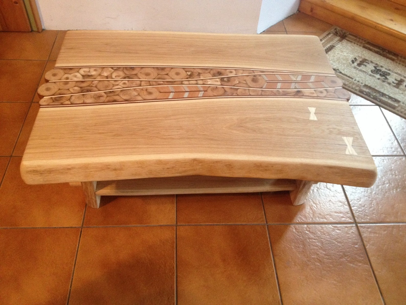 Unique Solid Wood Handmade Oak Coffee Table - Etsy