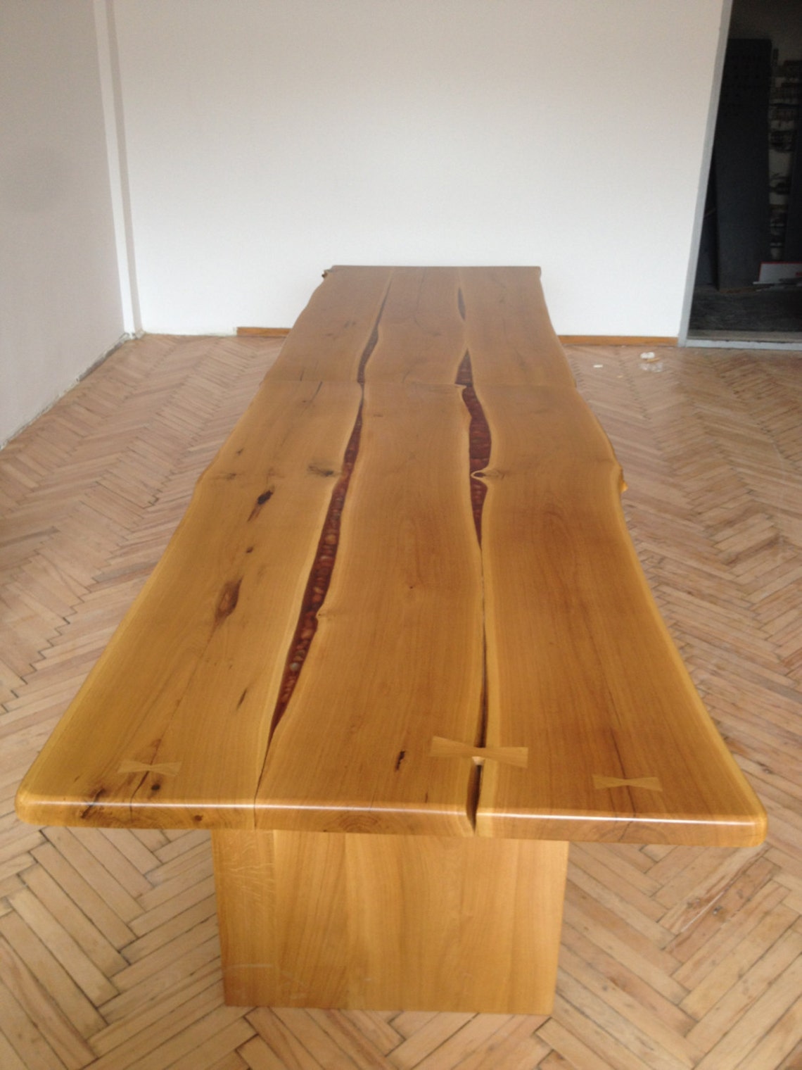 Live Edge Oak Dining Conference Table - Etsy