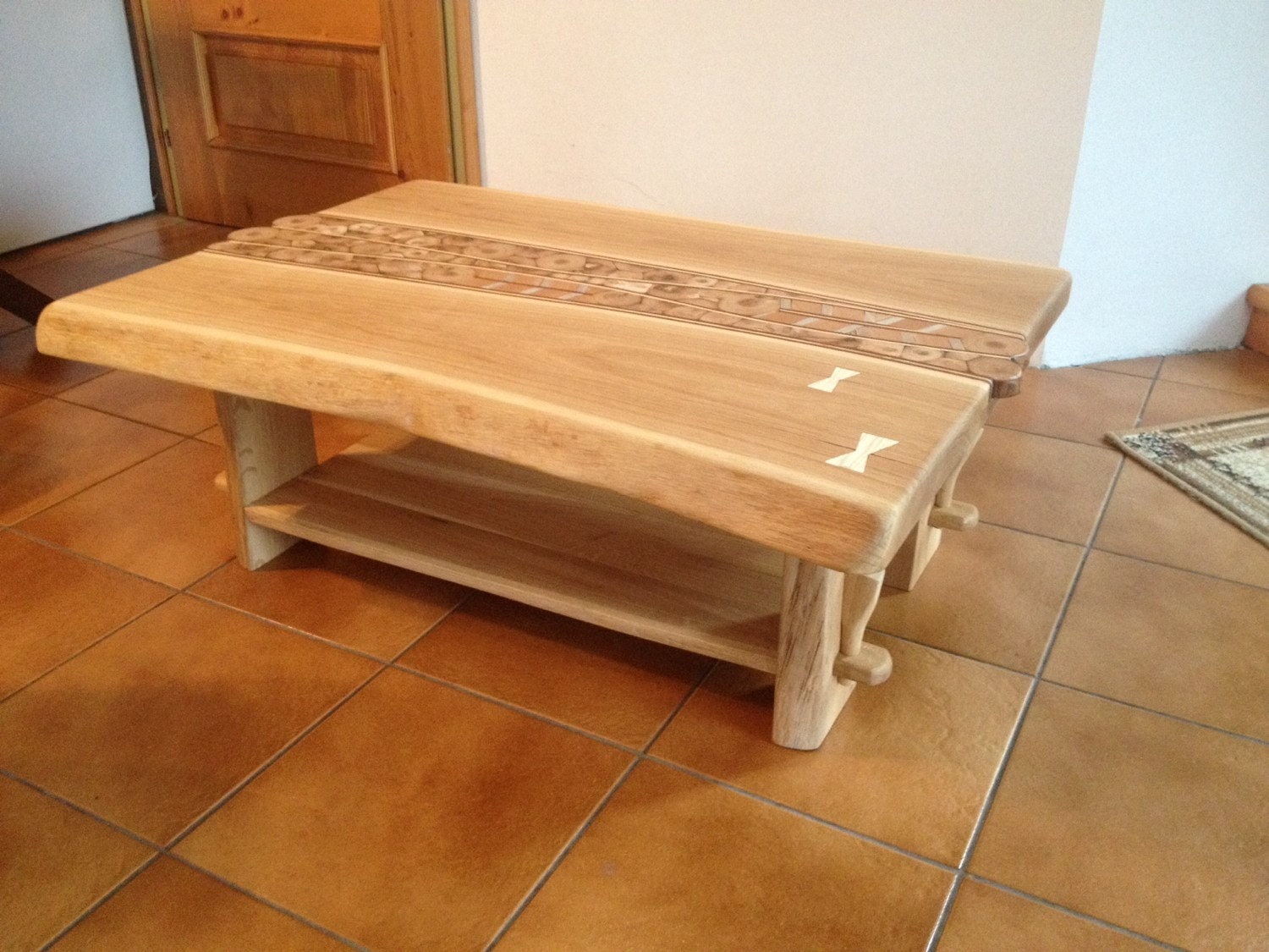 Unique Solid Wood Handmade Oak Coffee Table - Etsy